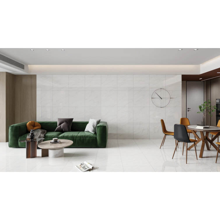 Bedrosians Shandar 24" x 24" Porcelain Marble Look Wall Floor Use Tile in Viber Red | Perigold